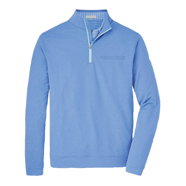 Peter Millar Central Park Boathouse Light Blue Quarter-Zip Pullover